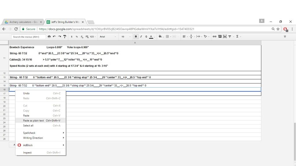 DIY string making spreadsheet | Archery Talk Forum